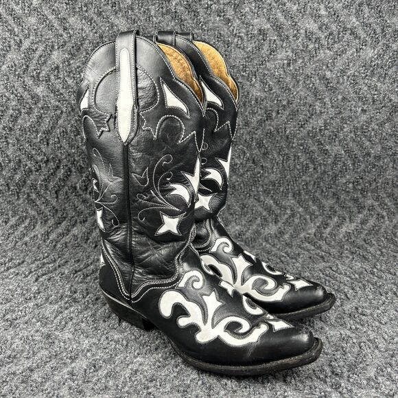 J.B. Dillon | Shoes | Jb Dillon Cowboy Boots Womens 75 B Black White ...